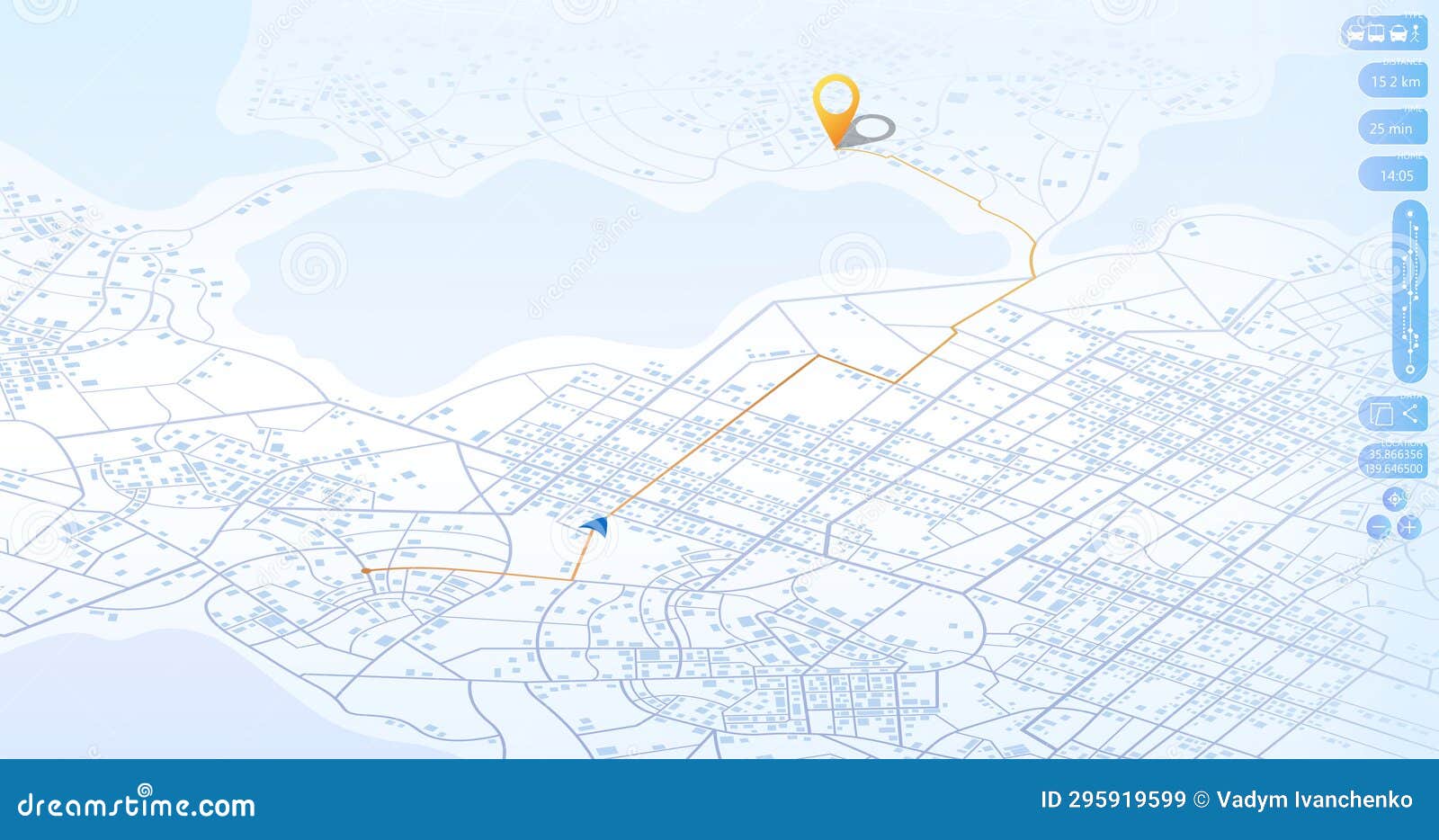 Dashboard with Satellite, Location and Roadmap. Interface for ...