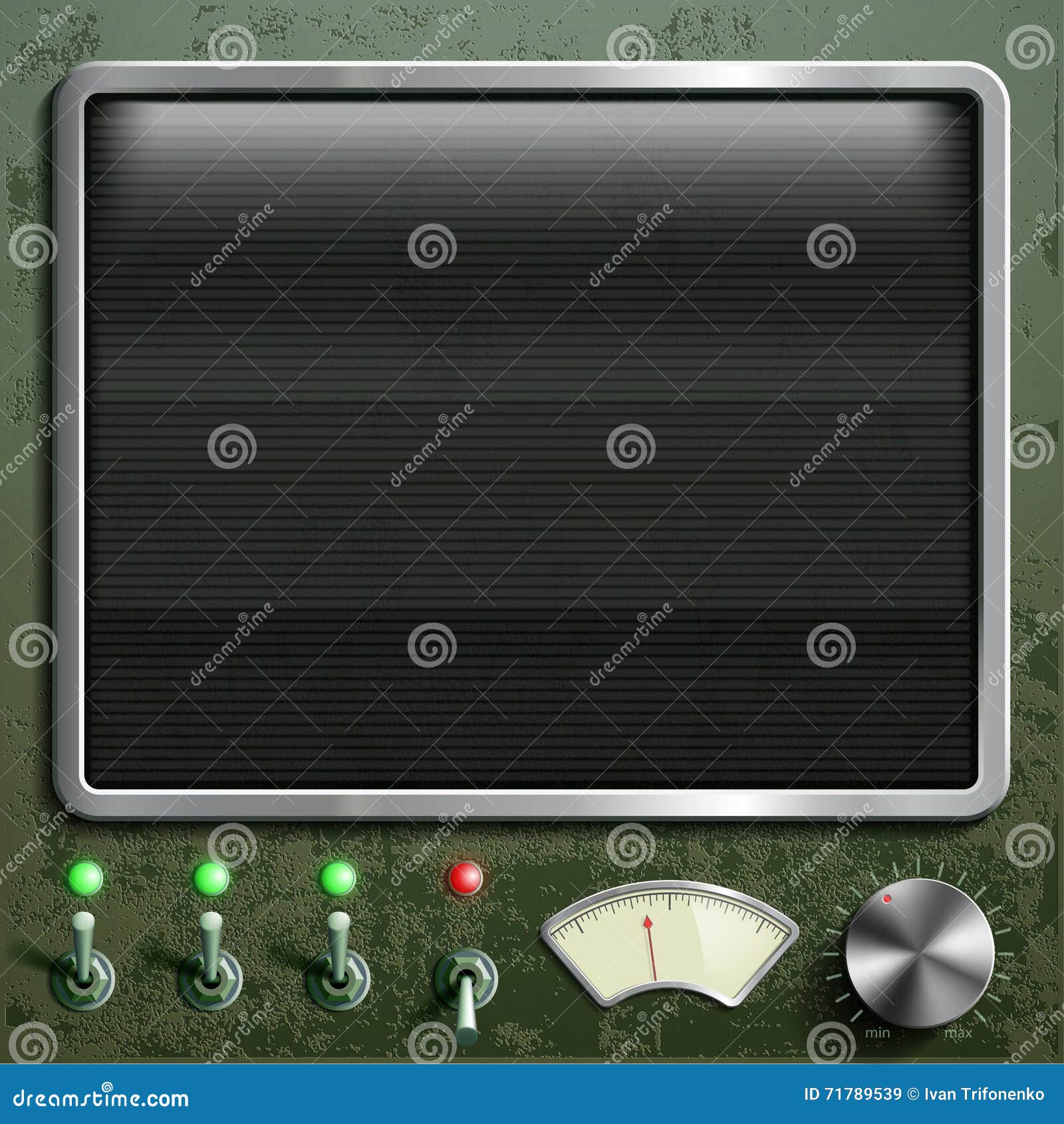 Retro Dashboard. Hands On Radio Control Panel With Switches. Technical ...