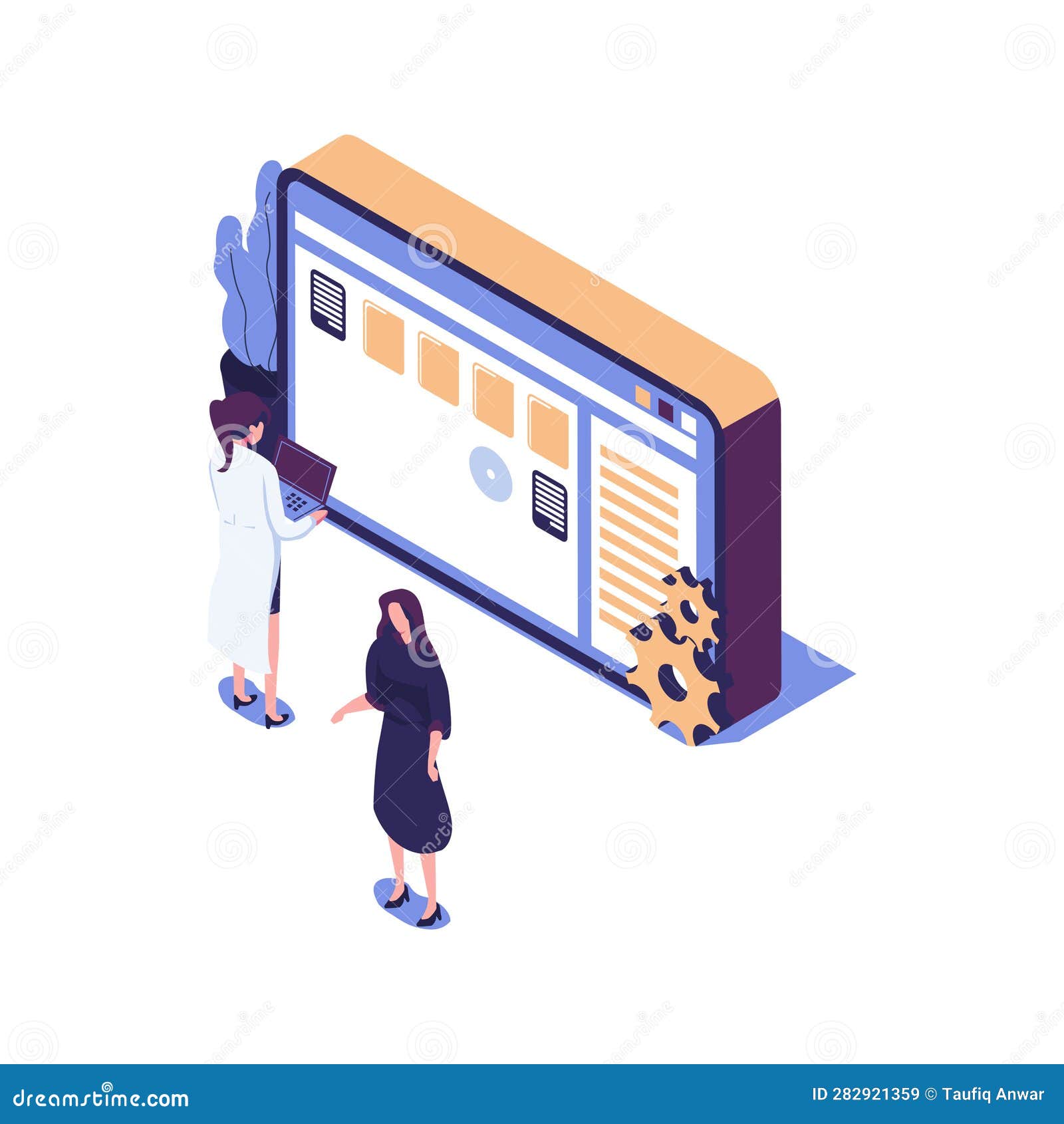 Dashboard Service Flat Style Isometric Vector Iillustration Design ...