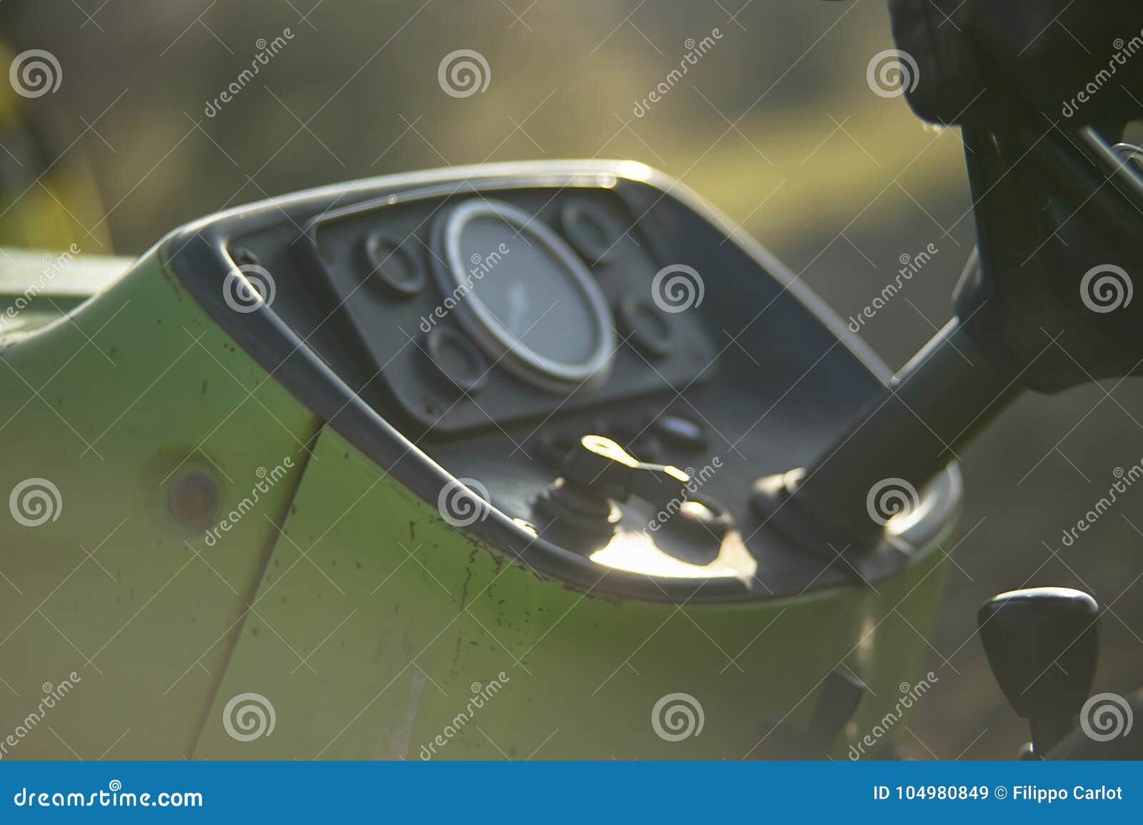 Tractor instrument panel stock image. Image of wheel - 104980849