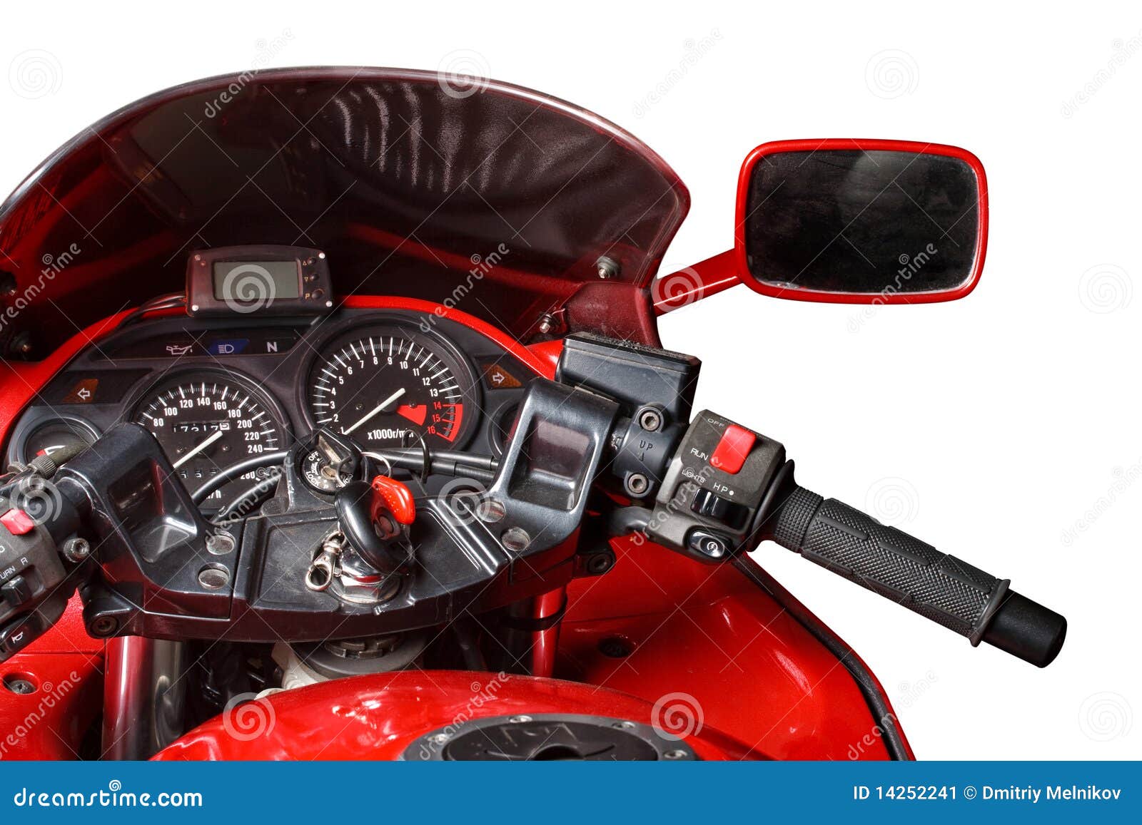 Dashboard of a Sports Motorbike Stock Image - Image of automobile, gage ...