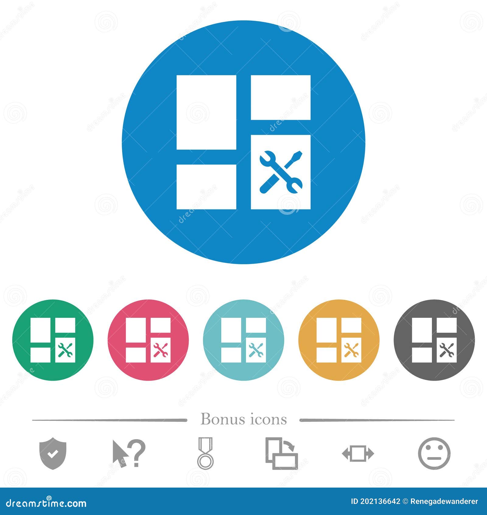 Dashboard Tools Flat Round Icons Stock Vector - Illustration of ...
