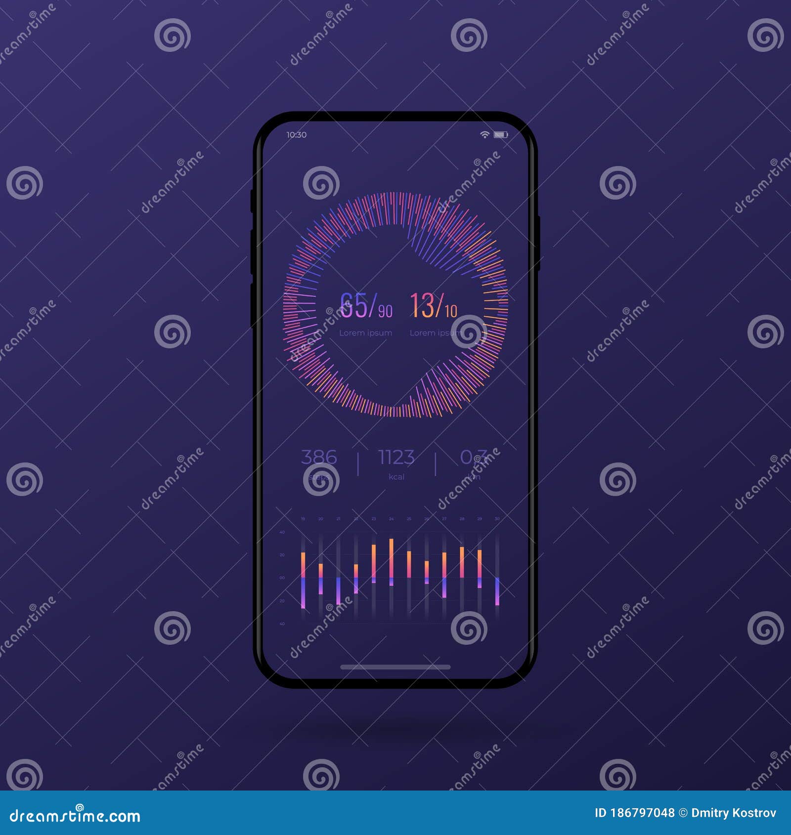 Dashboard UI and UX Kit. Control Center Design. Fitness App, Activity ...