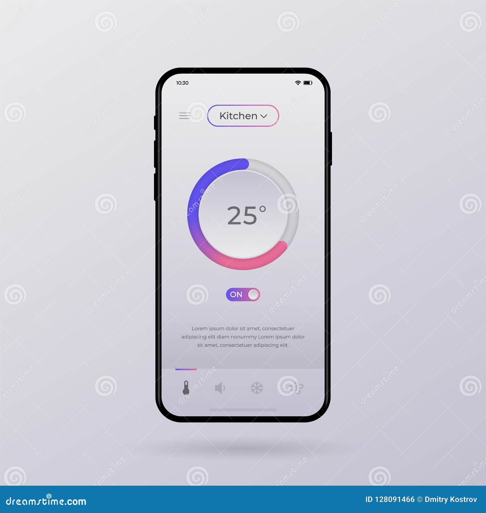 Dashboard UI and UX Kit. Control Center Design. Temperature Control in ...