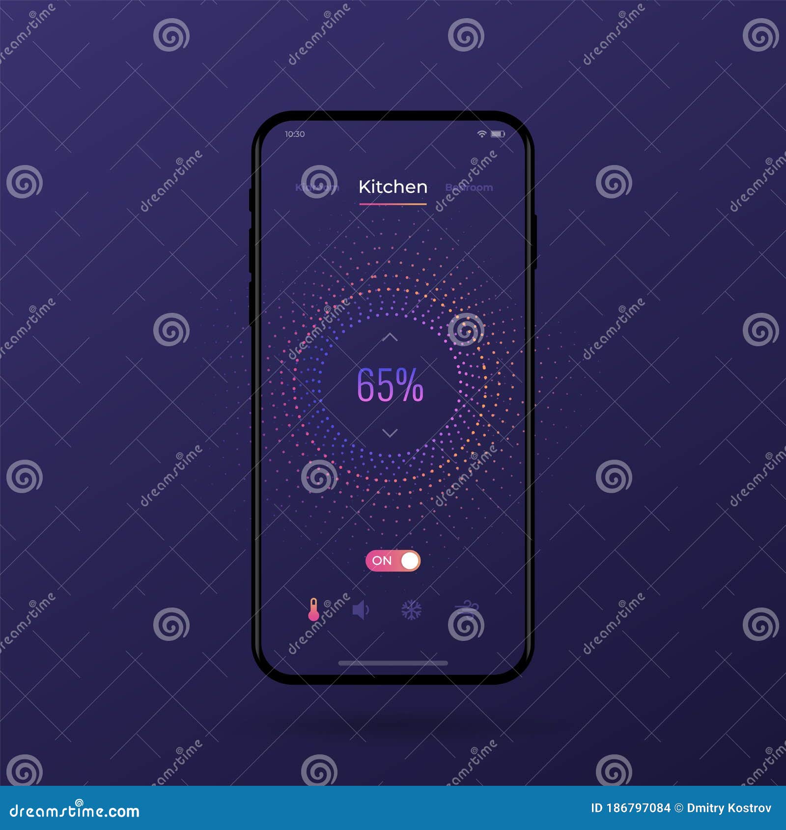 Dashboard UI and UX Kit. Control Center Design. Temperature Control in ...