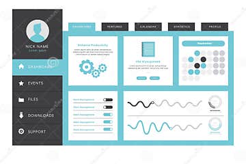Dashboard User Panel Template Design for Business Presentations or ...