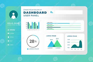 Dashboard User Panel Template Design for Business Presentations or ...