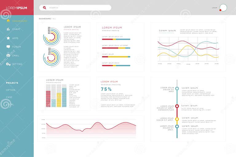 Dashboard User Panel Template Design for Business Presentations or ...