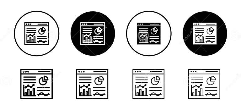 Dashboard Vector Icon Set Collection. Dashboard Outline Flat Icon Stock ...