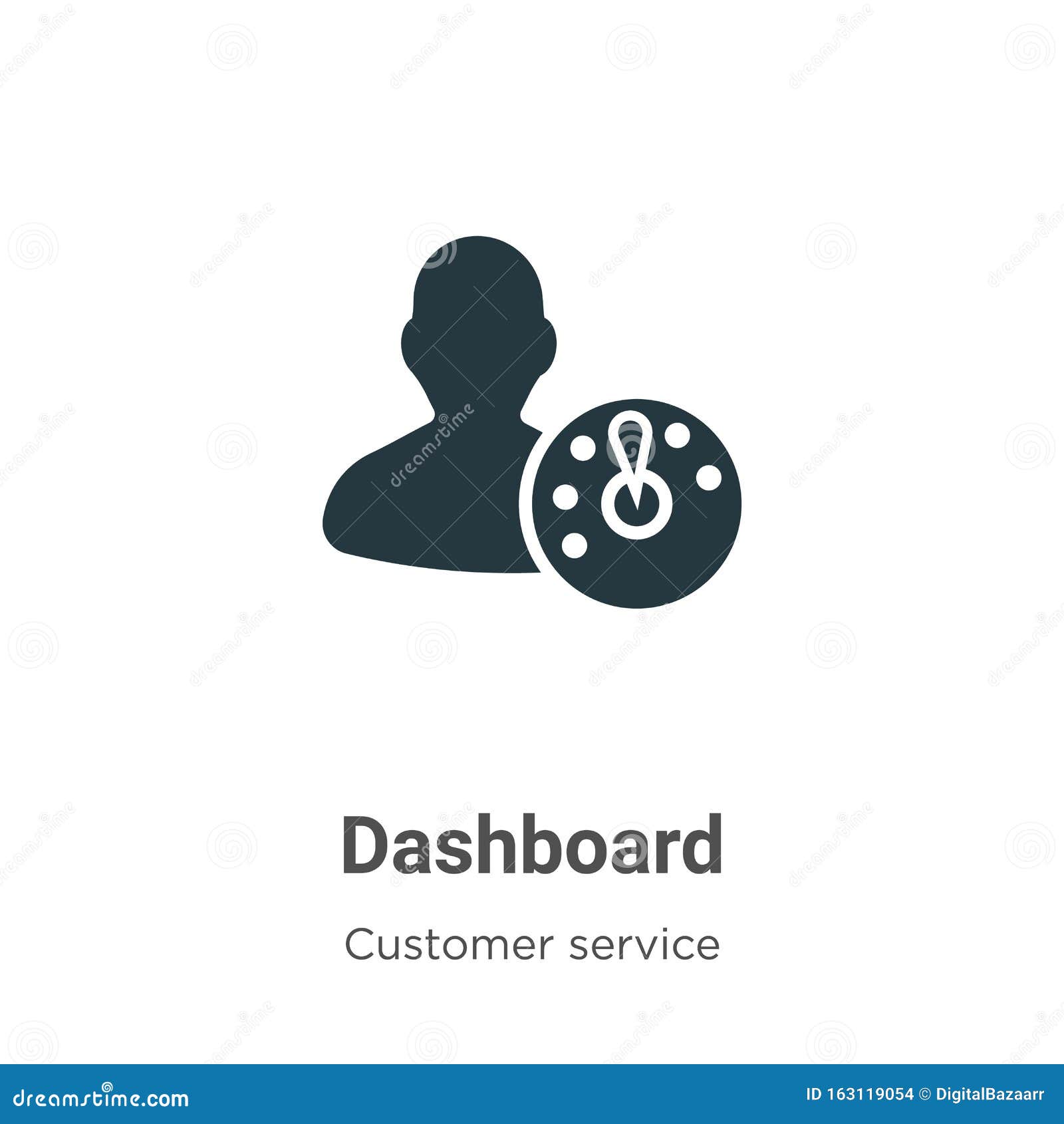 Dashboard Vector Icon on White Background. Flat Vector Dashboard Icon ...