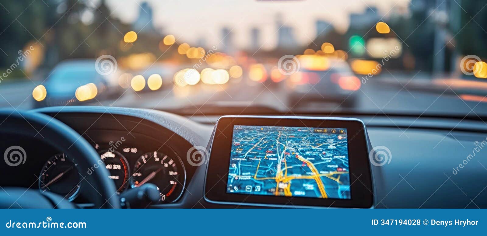 Dashboard View Features a Modern Navigation System Displaying a City ...
