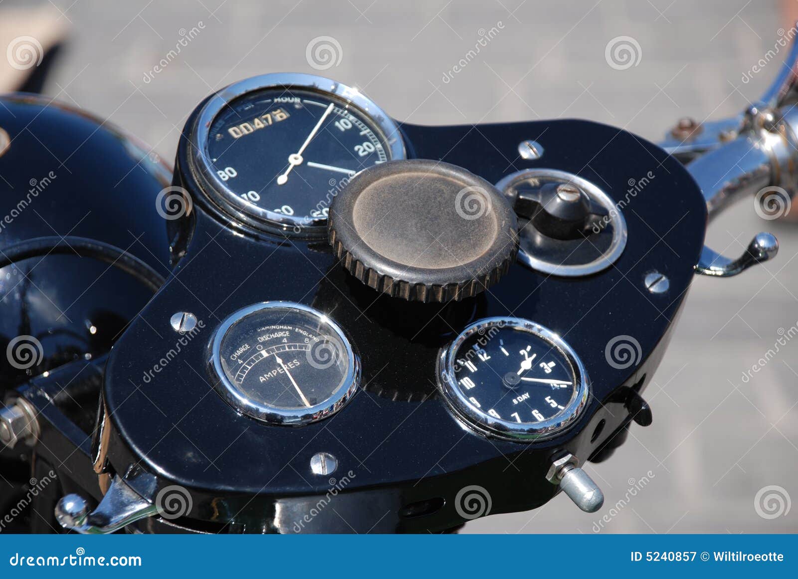 Dashboard Vintage Motorcycle Stock Image - Image of measure, mileage ...