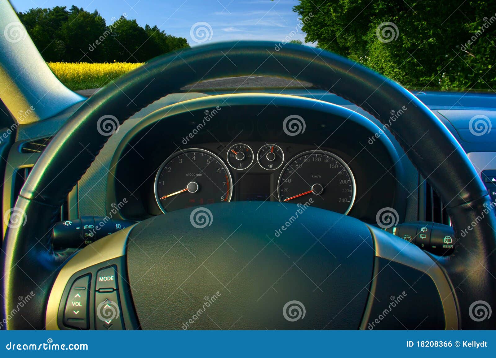 Dashboard and wheel stock photo. Image of fast, indicator - 18208366