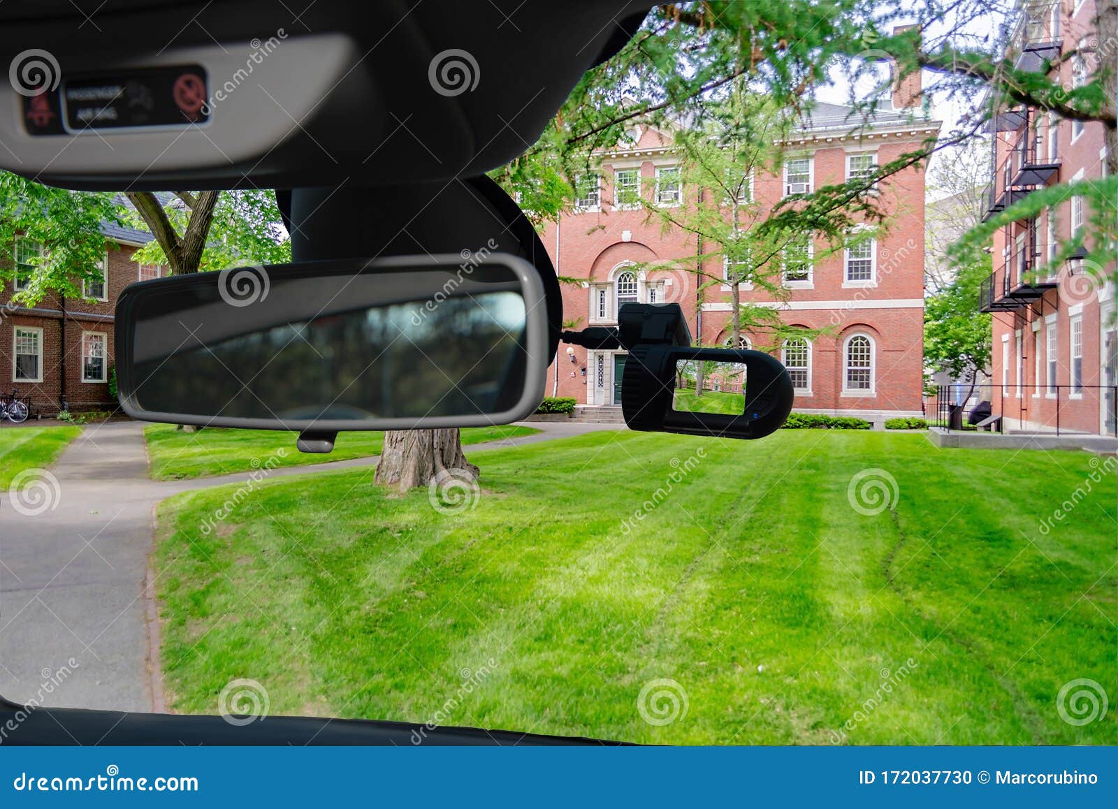 Dashcam Camera View of the Harvard University Campus, Cambridge, USA ...