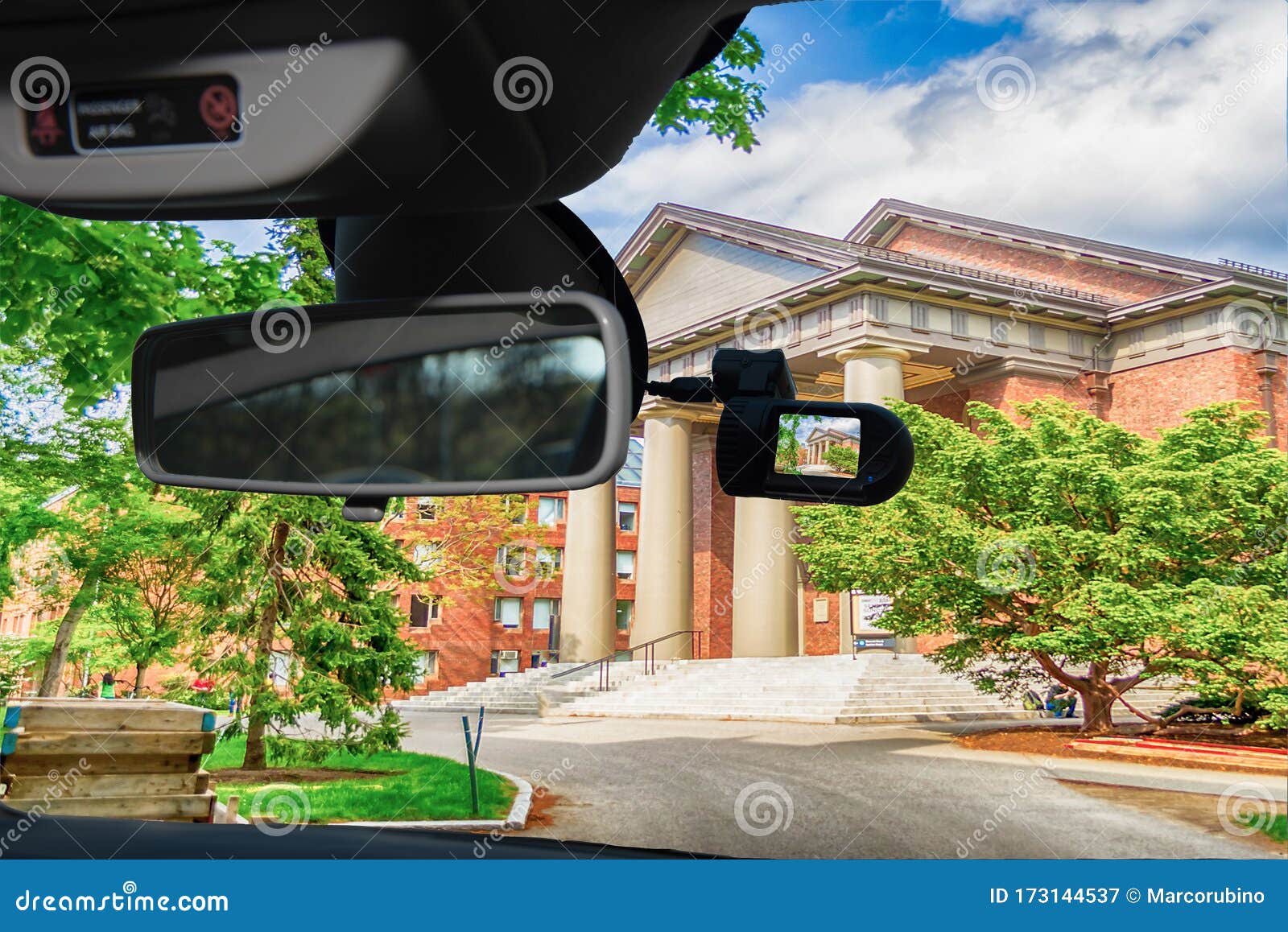 Dashcam Camera View of the Harvard University Campus, Cambridge, USA ...
