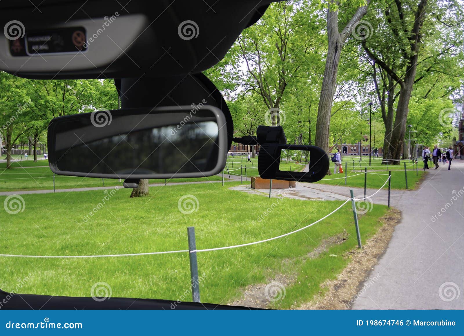 Dashcam Camera View of the Harvard University Campus, Cambridge, USA ...