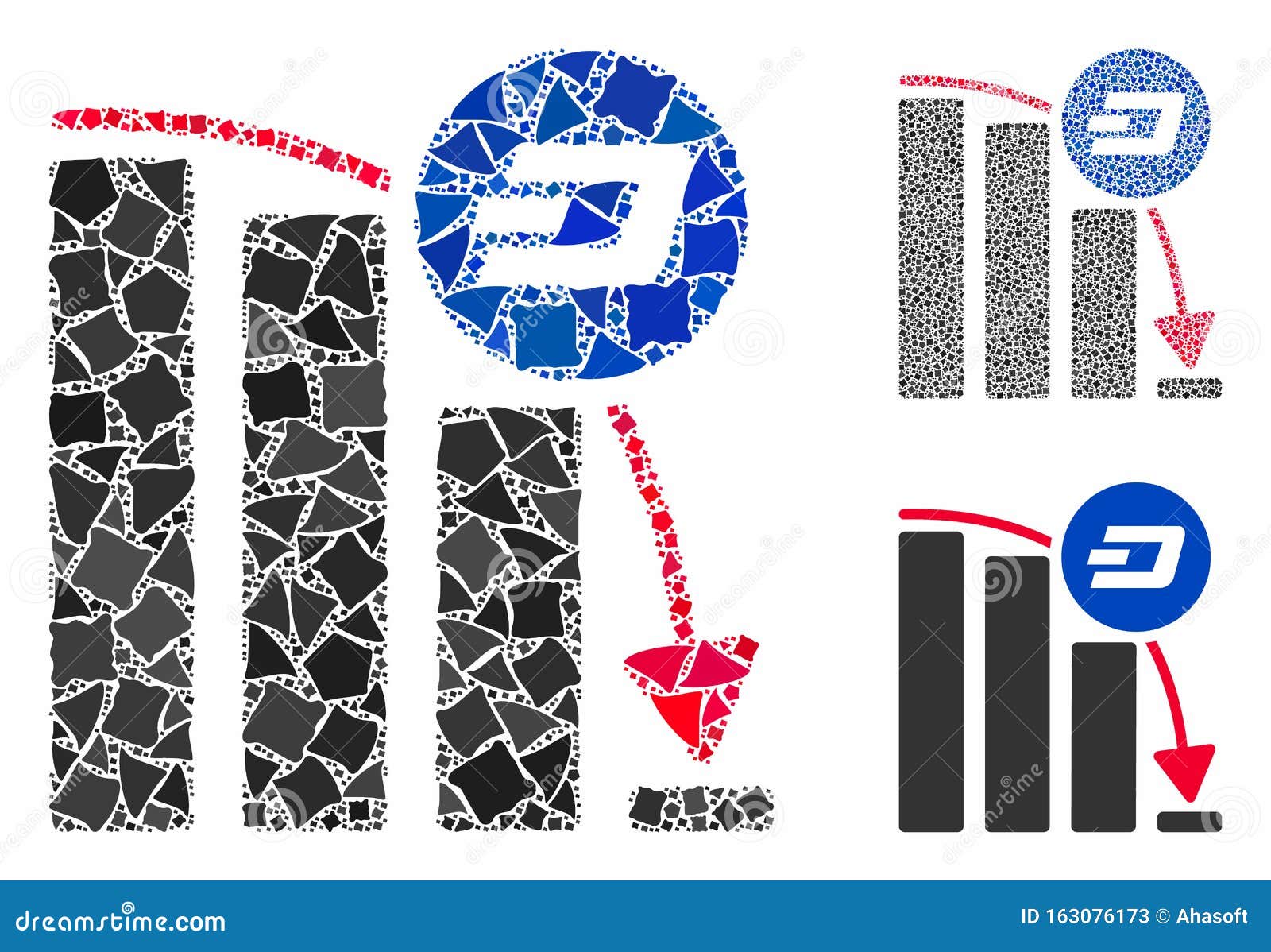 Dashcoin Epic Fall Chart Composition Icon of Joggly Elements Stock ...