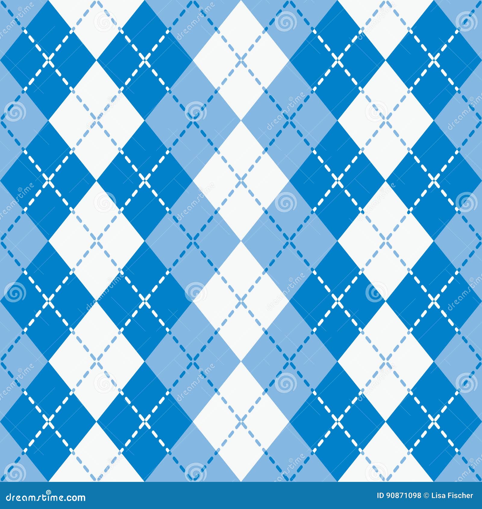Dashed Argyle Pattern In Blue And White Cartoon Vector | CartoonDealer ...