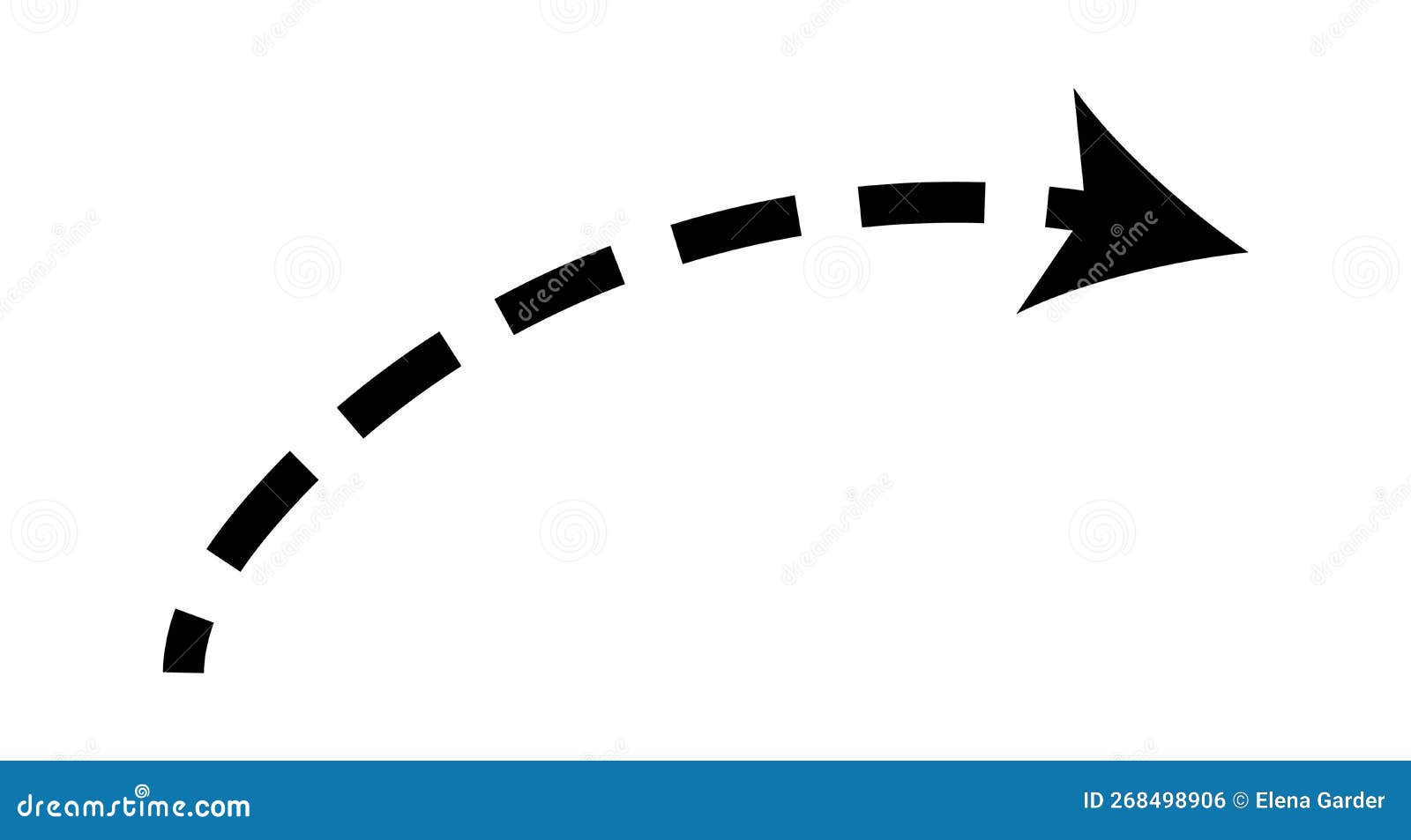 Dashed Arrow Set. Vector Doodle Dot Line Stock Vector - Illustration of ...