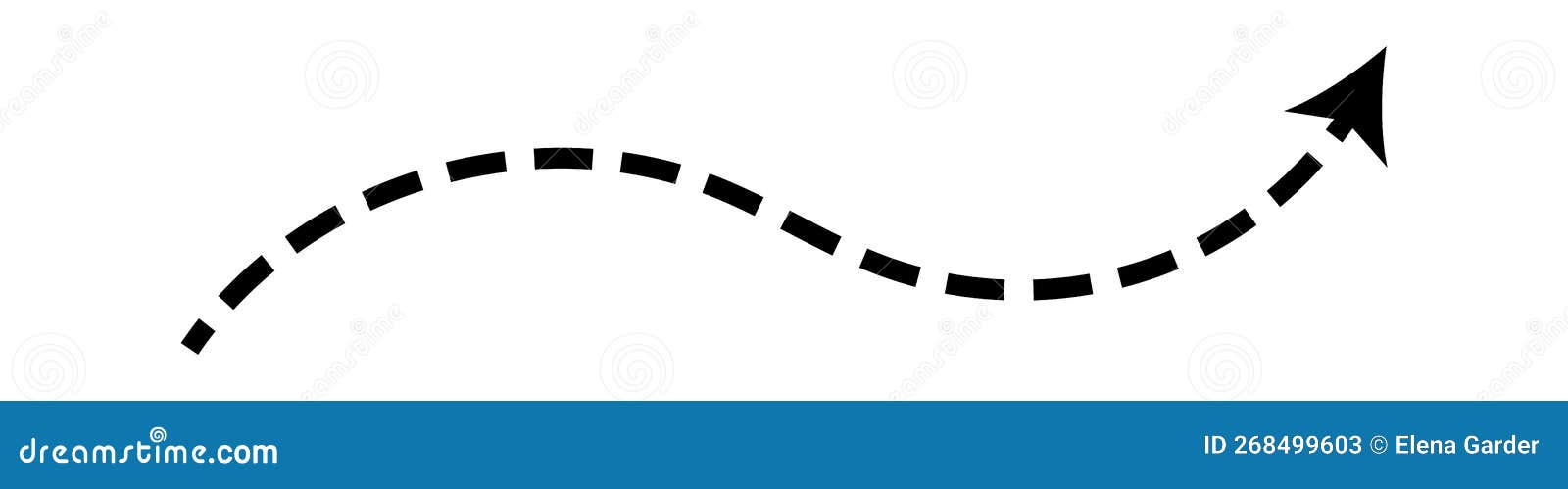 Dashed Arrow Set. Vector Doodle Dot Line Stock Vector - Illustration of ...