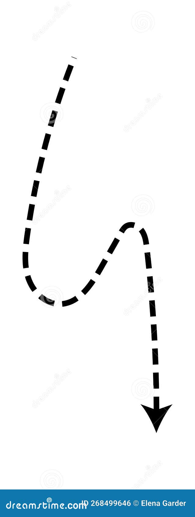 Dashed Arrow Set. Vector Doodle Dot Line Stock Vector - Illustration of ...