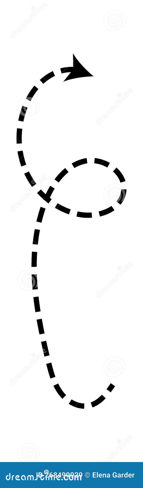 Dashed Arrow Set. Vector Doodle Dot Line Stock Vector - Illustration of ...