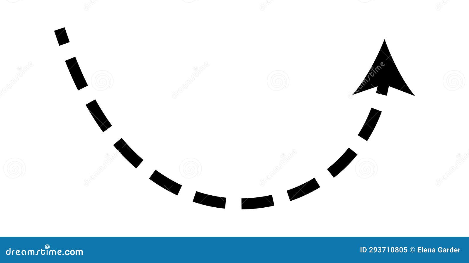 Dashed Arrow Set. Vector Doodle Dot Line Stock Vector - Illustration of ...
