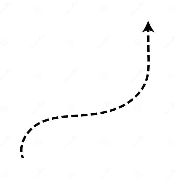 Dashed Arrow Set. Vector Doodle Dot Line Stock Vector - Illustration of ...