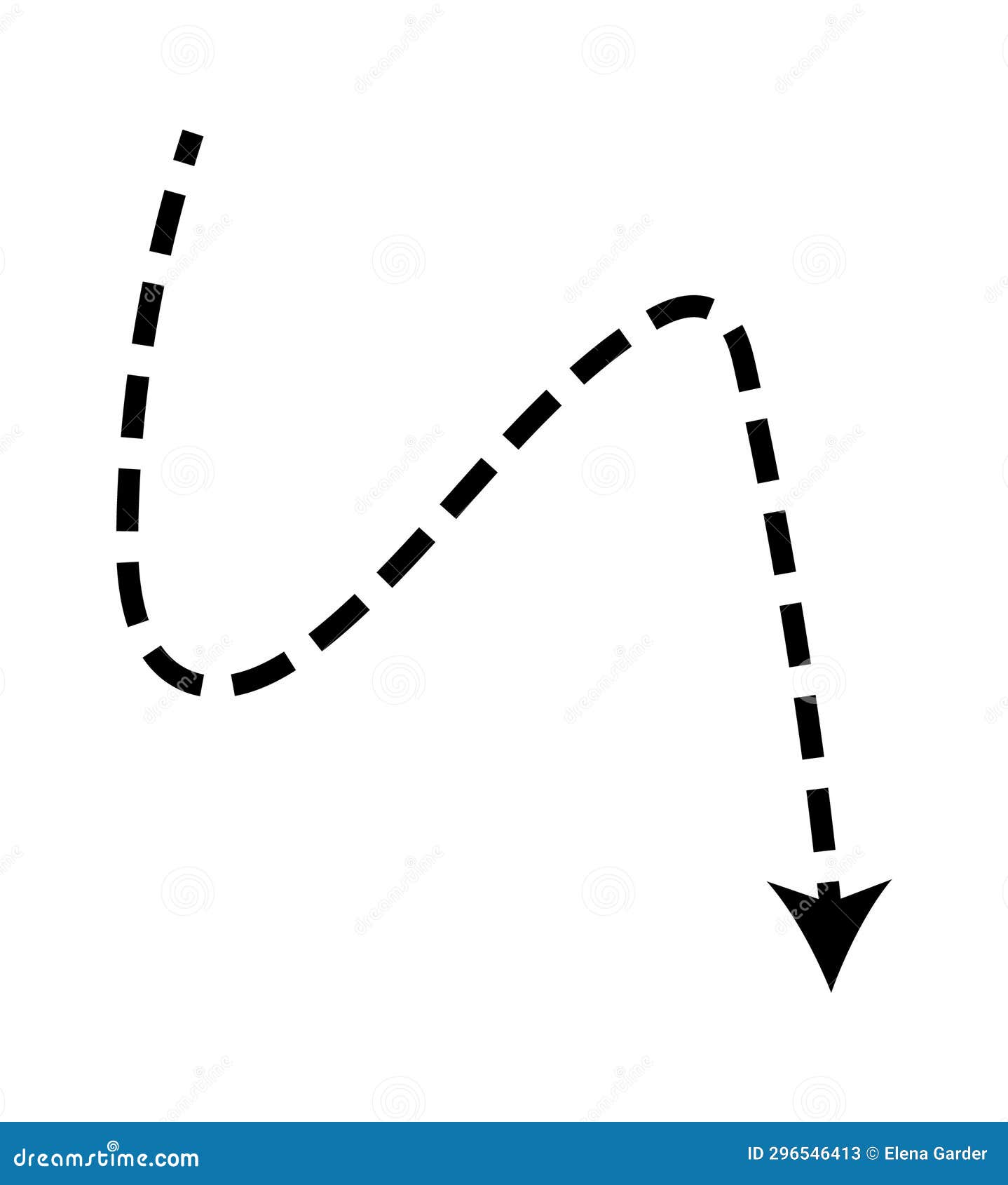 Dashed Arrow Set. Vector Doodle Dot Line Stock Illustration ...