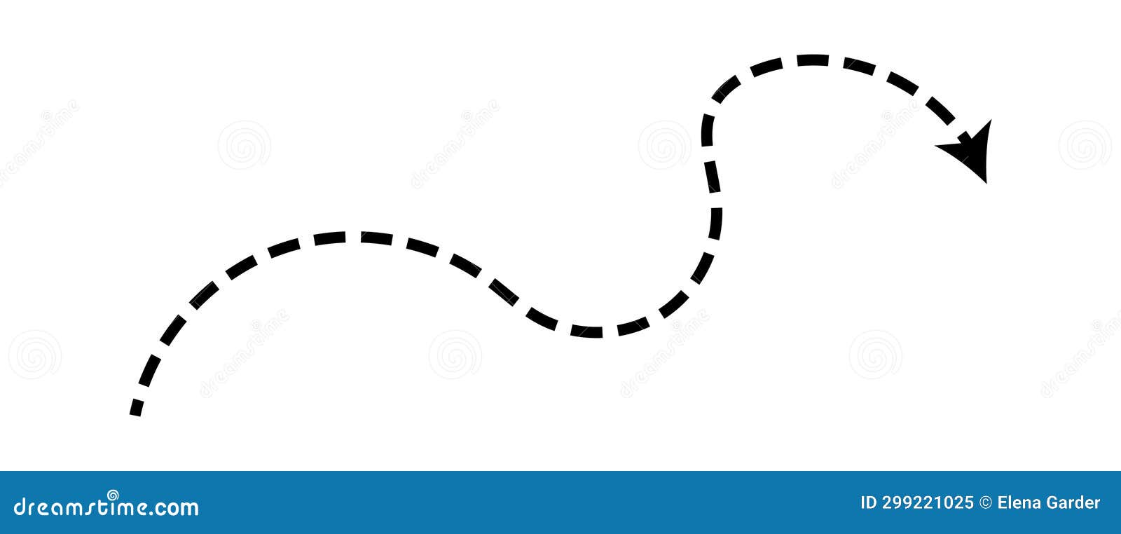 Dashed Arrow Set. Vector Doodle Dot Line Stock Illustration ...