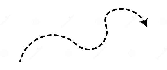 Dashed Arrow Set. Vector Doodle Dot Line Stock Illustration ...