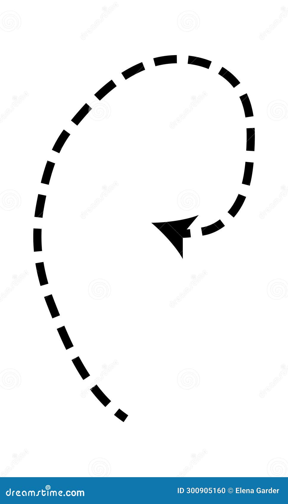 Dashed Arrow Set. Vector Doodle Dot Line Stock Illustration ...