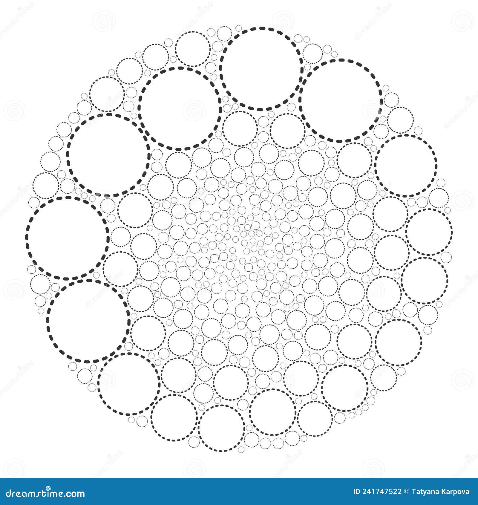 Dashed Circle Area Icon Spheric Cluster Collage Stock Vector ...