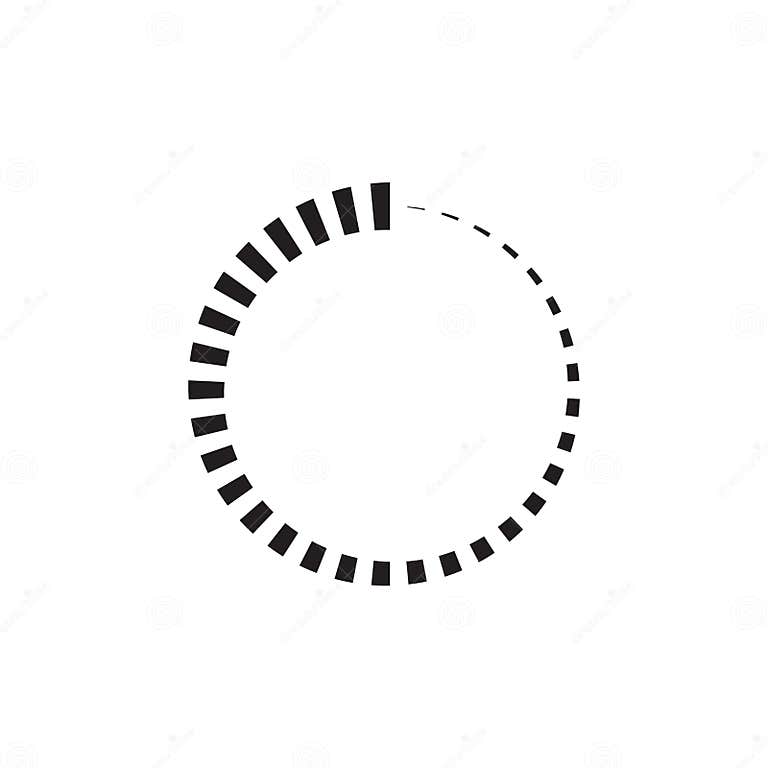 Dashed Circle Graphic. Circular Pattern Form. Minimal Black Vector ...