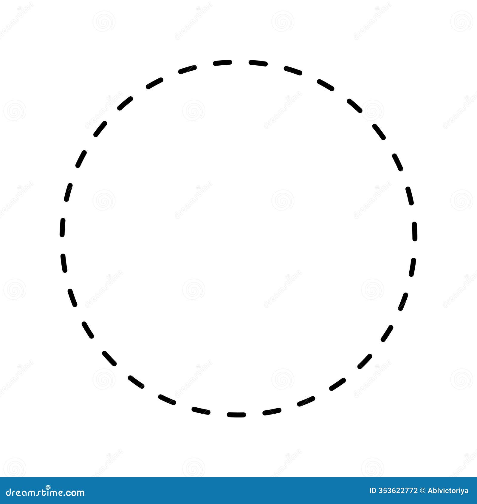 Dashed Circle Shape Isolated on White Background. Basic Geometric Round ...