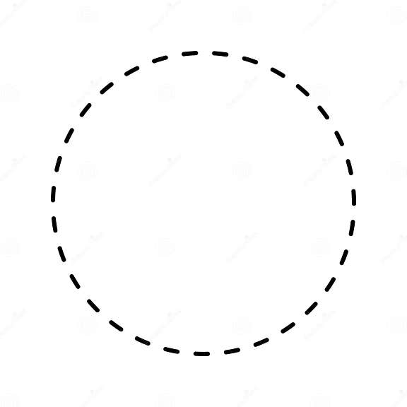 Dashed Circle Shape Isolated on White Background. Basic Geometric Round ...