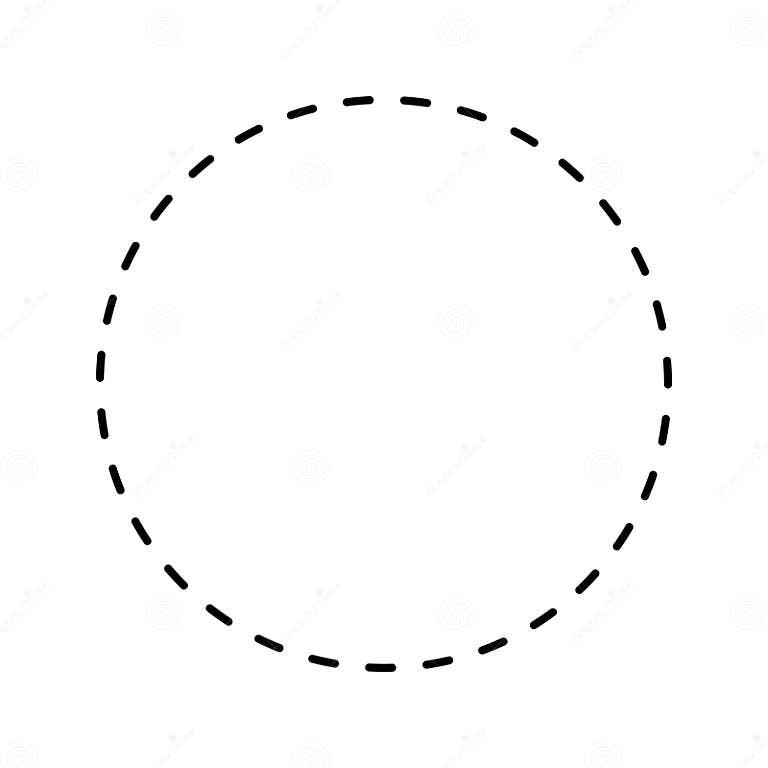 Dashed Circle Shape Isolated on White Background. Basic Geometric Round ...