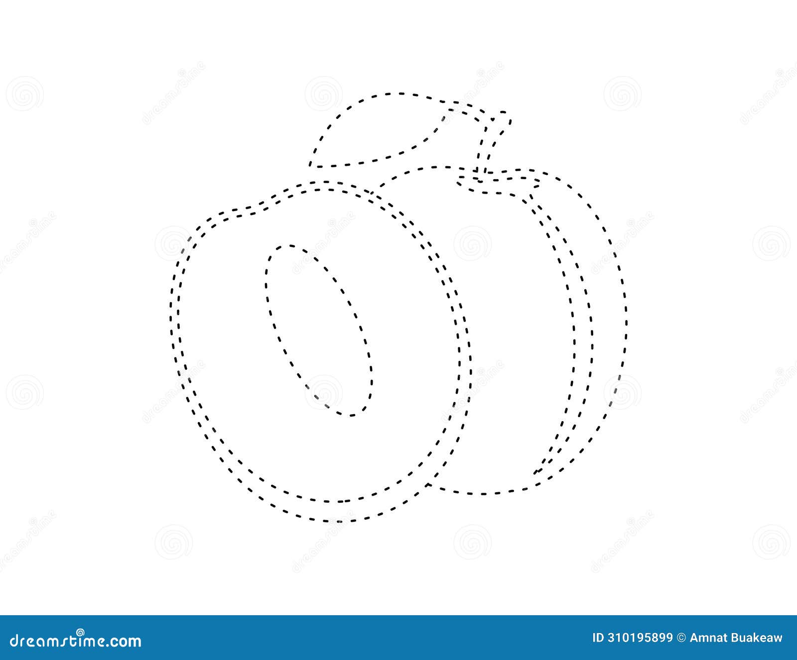 Dashed Damson Outline for Coloring Book Template, Damson for Kids ...