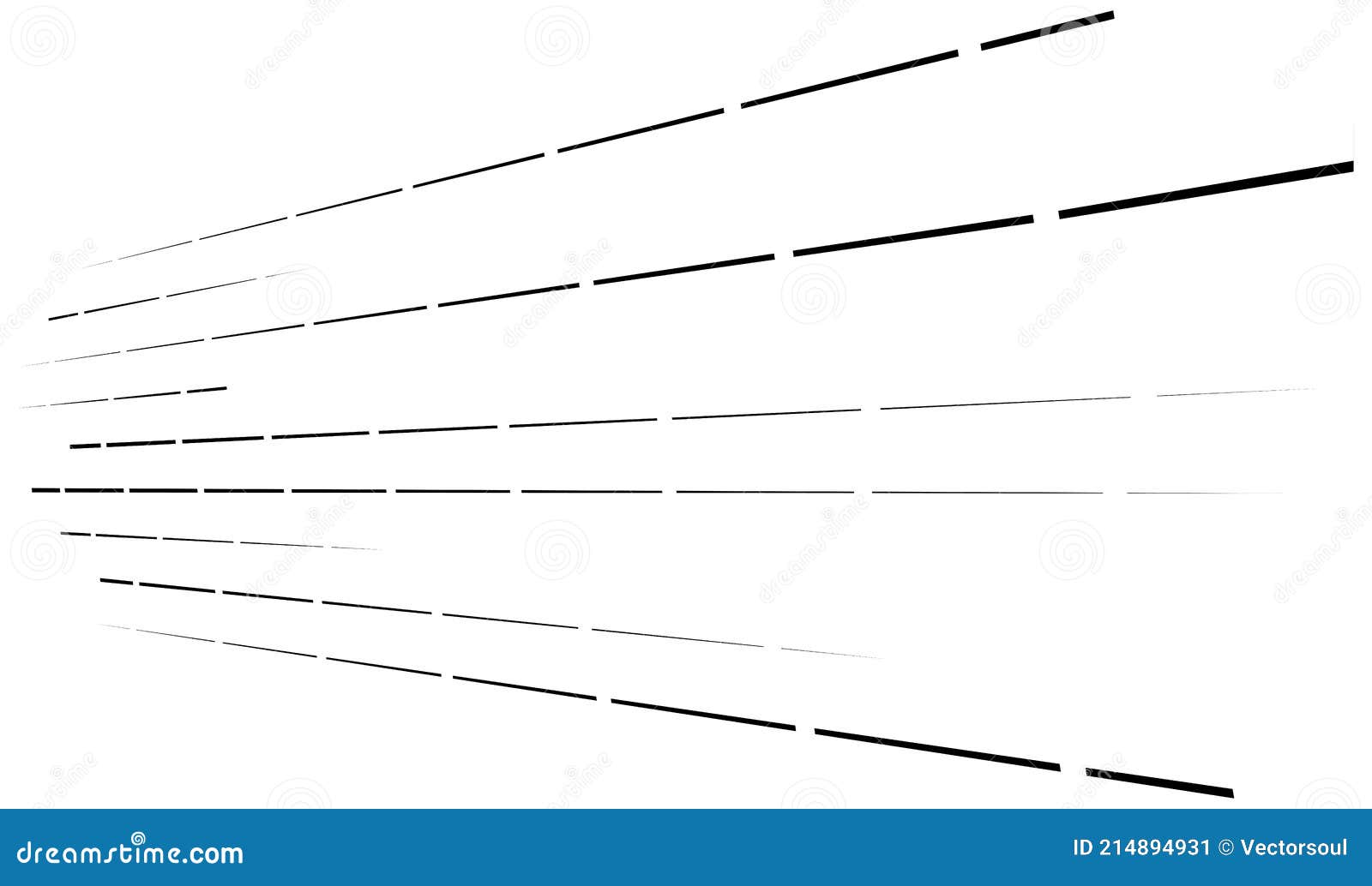 Dashed Dynamic Lines, Stripes. 3D Lines In Perspective Vanishing With ...