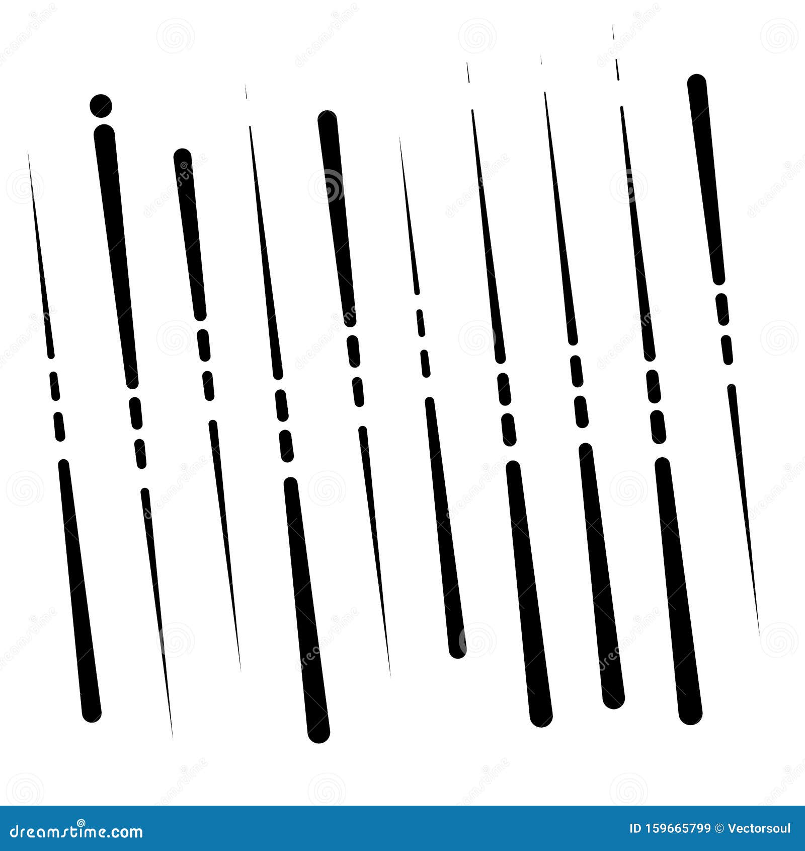 Dashed Dynamic Lines, Stripes Pattern. Random, Irregular Intermittent ...