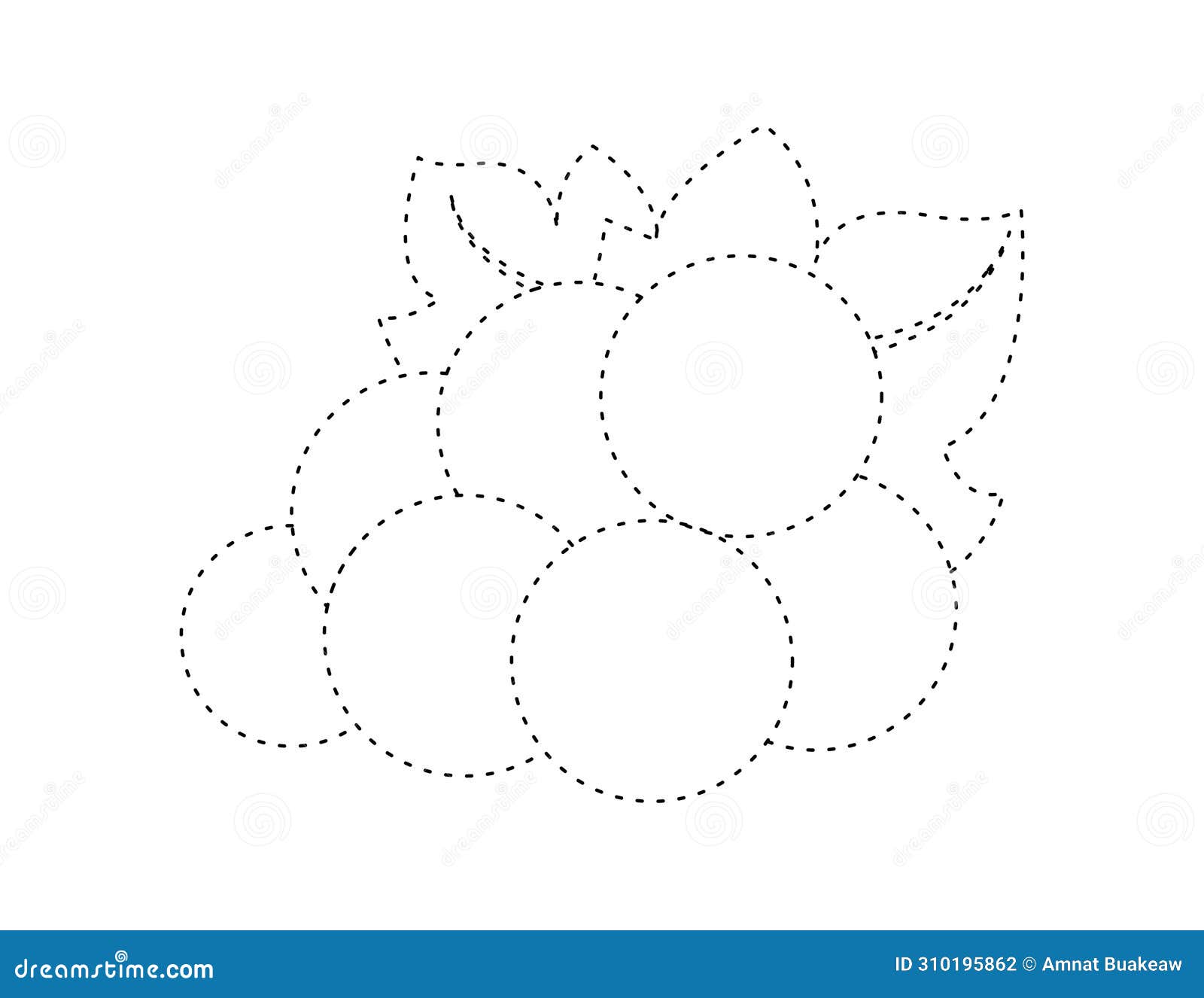 Dashed Grape Outline for Coloring Book Template, Grape for Kids Illustration Worksheet Printable ...