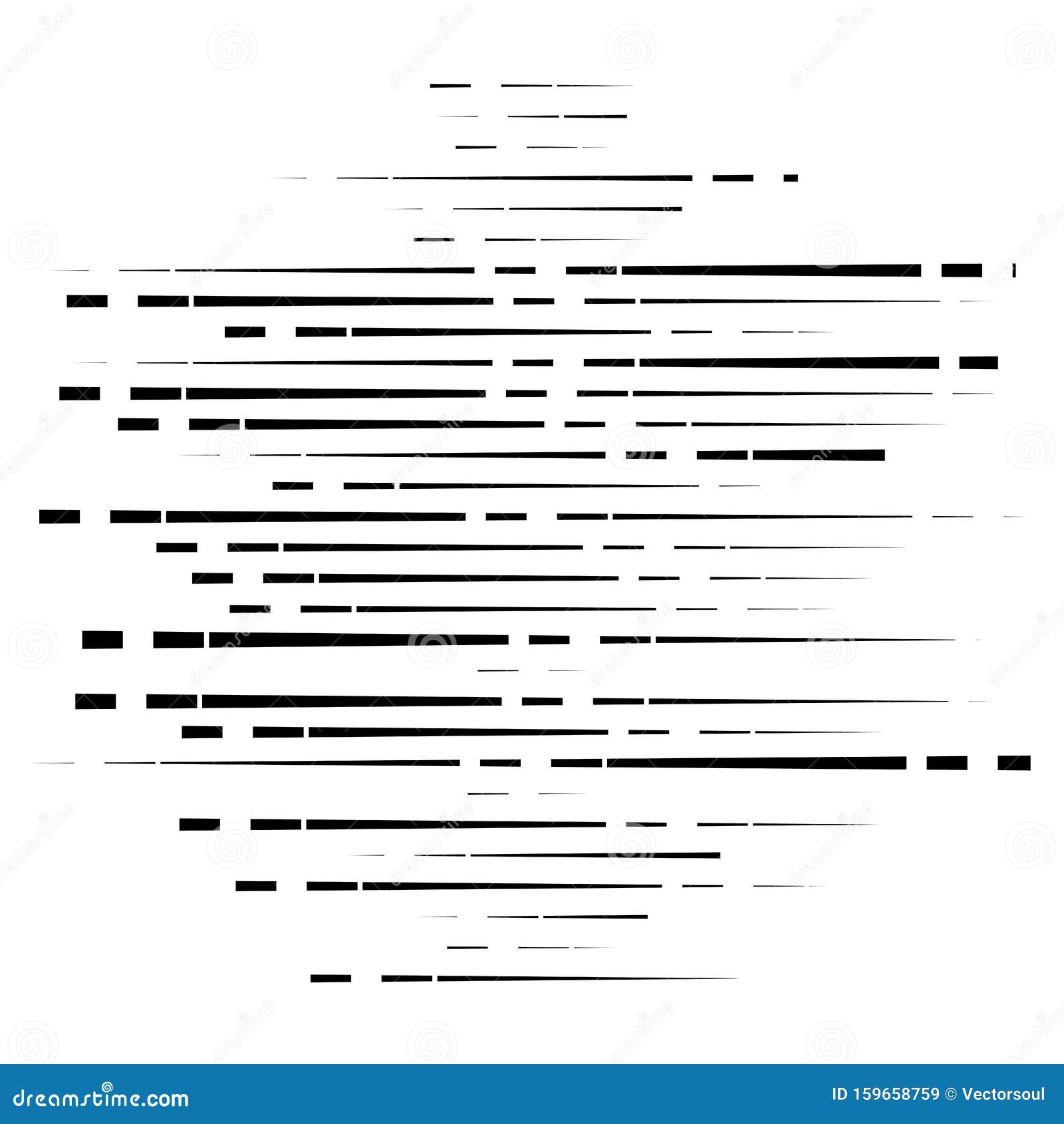 Dashed Irregular Lines. Segment Horizontal Stripes / Lines. Straight ...