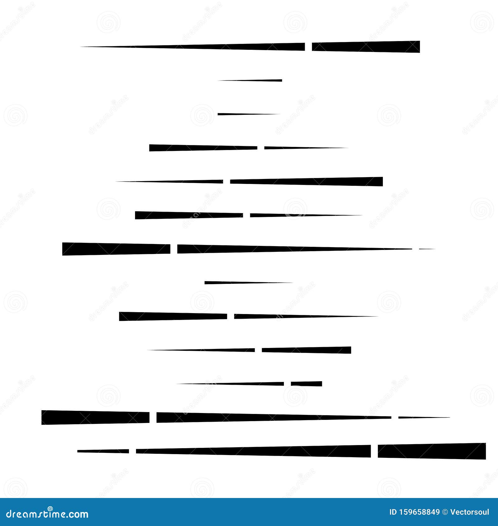 Dashed Irregular Lines. Segment Horizontal Stripes / Lines. Straight ...
