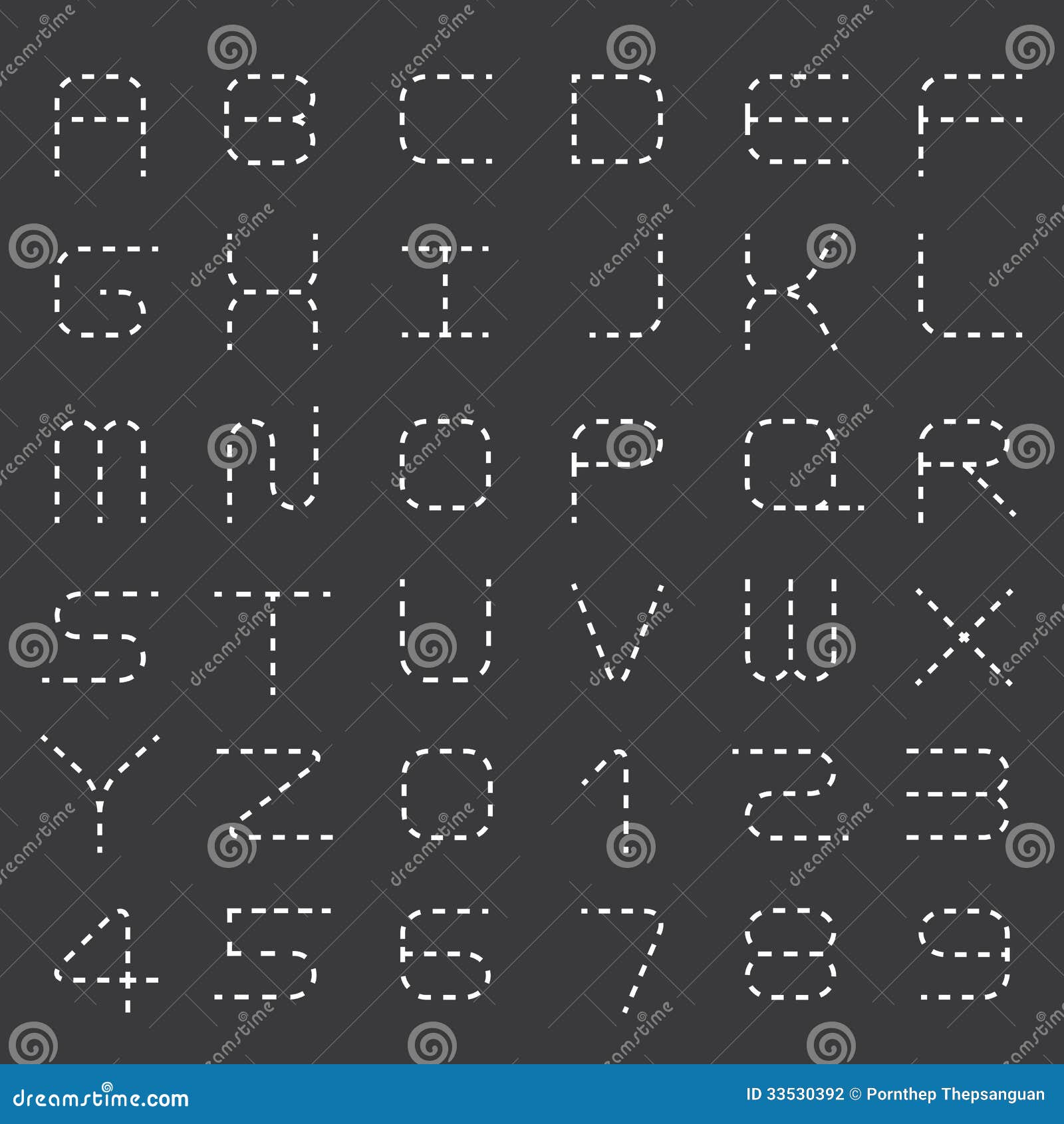 Dashed Line Alphabet Set Vector Illustration | CartoonDealer.com #44803058