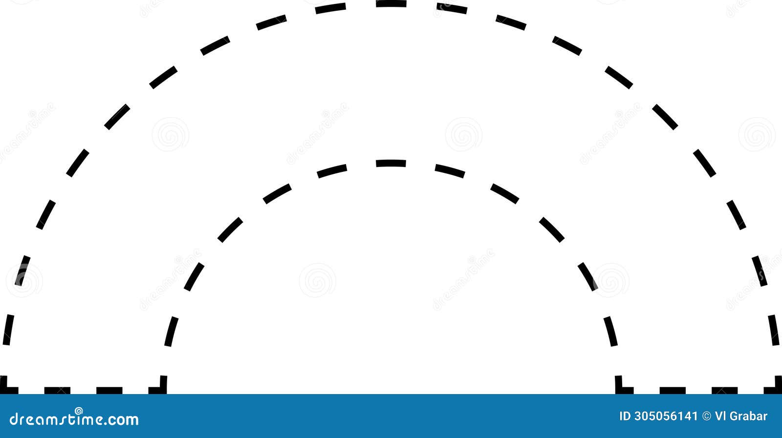 Dashed Line Basic Geometric Shapes. Dashed Outline Icon of Cut Frame ...