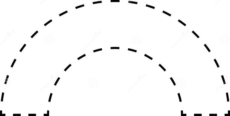 Dashed Line Basic Geometric Shapes. Dashed Outline Icon of Cut Frame ...