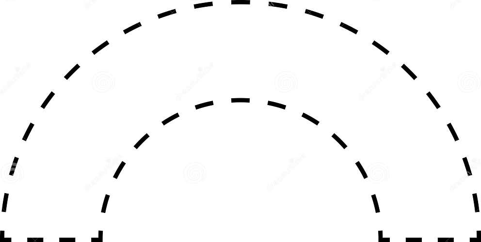 Dashed Line Basic Geometric Shapes. Dashed Outline Icon of Cut Frame ...