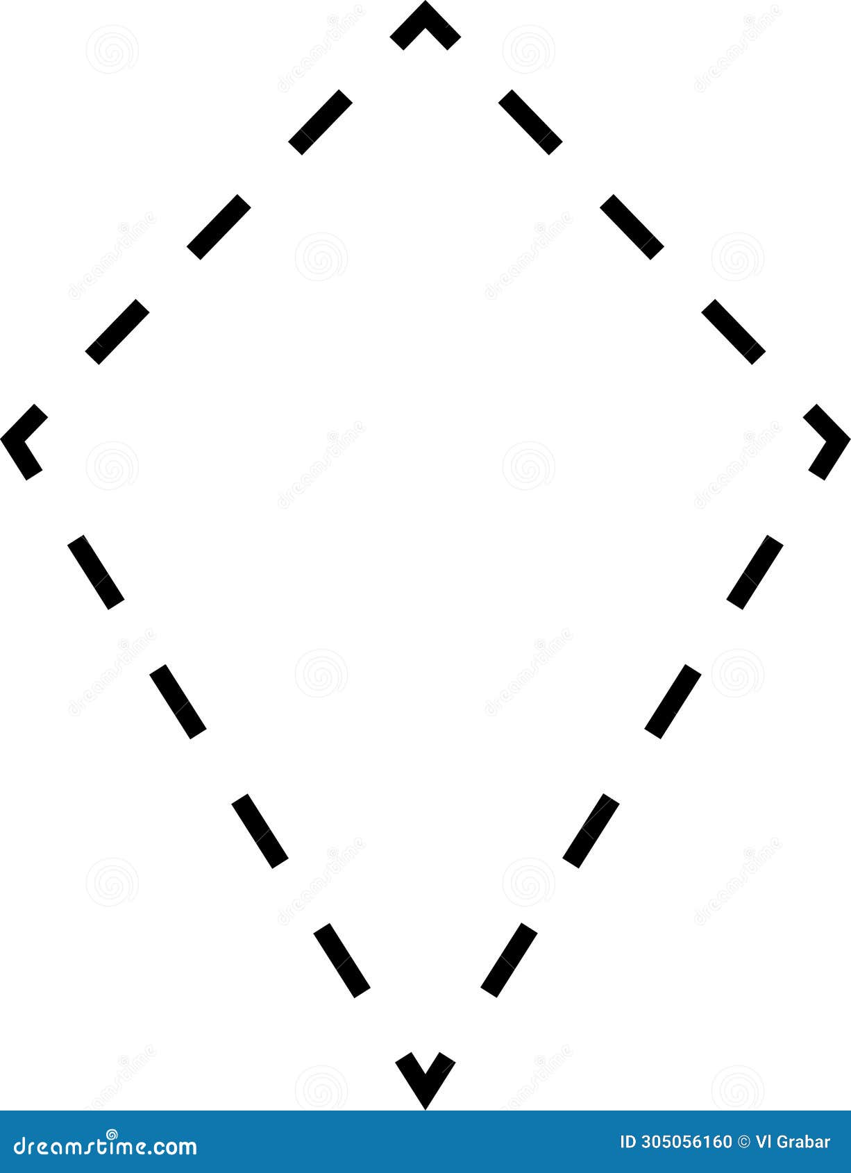 Dashed Line Basic Geometric Shapes. Dashed Outline Icon of Cut Frame ...