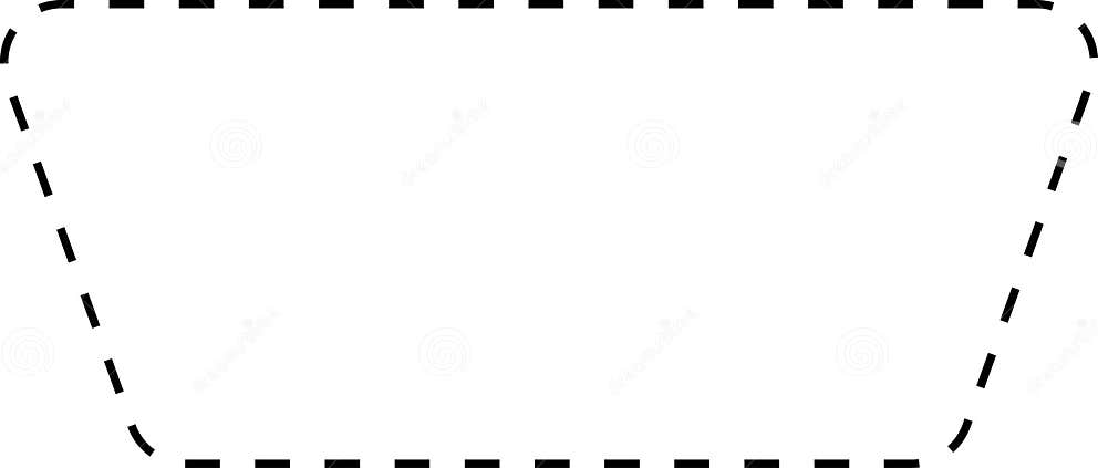 Dashed Line Basic Geometric Shapes. Dashed Outline Icon of Cut Frame ...