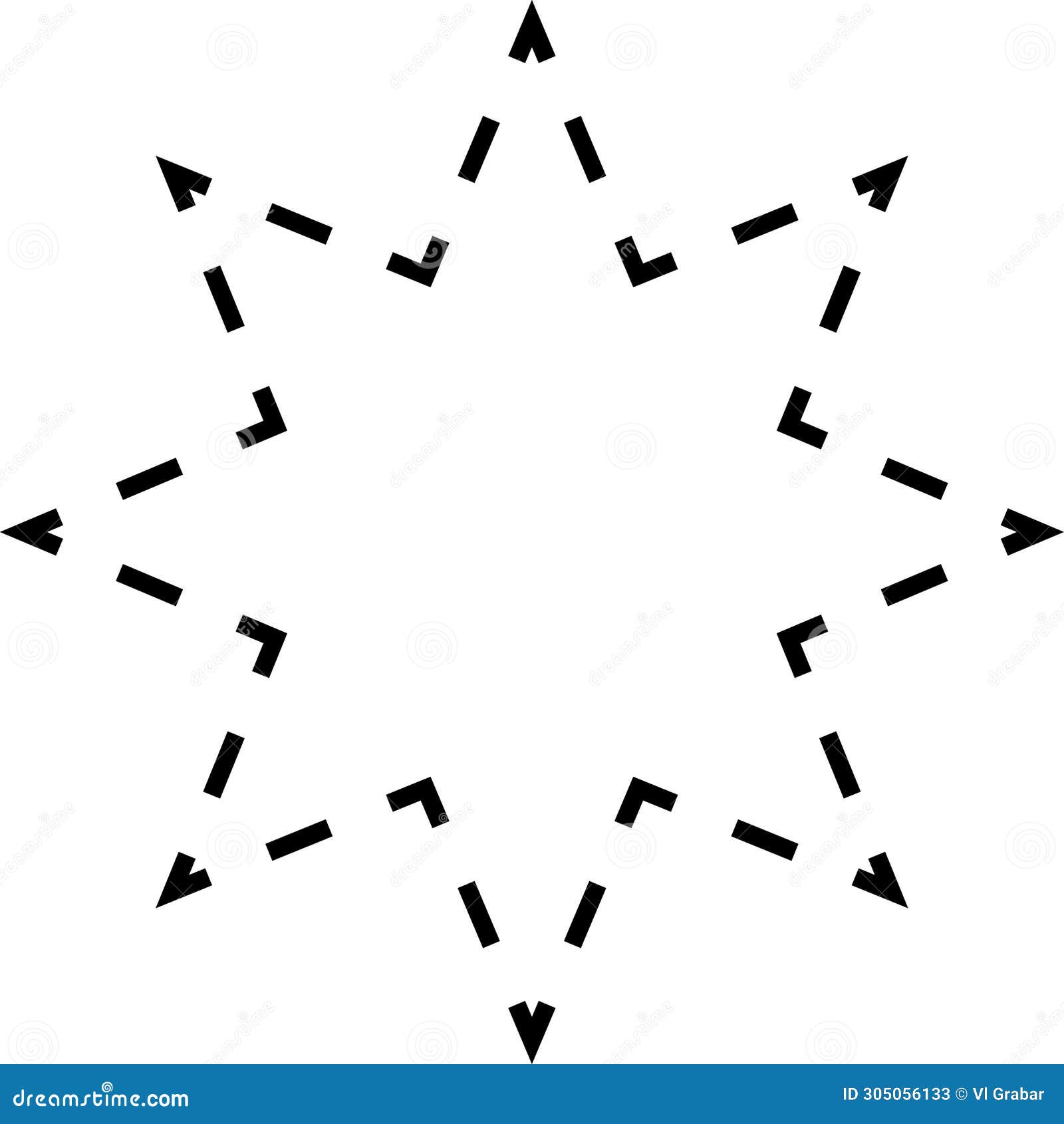 Dashed Line Basic Geometric Shapes. Dashed Outline Icon of Cut Frame ...